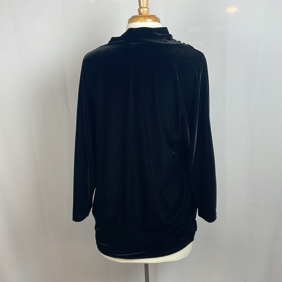 Peck & Peck | Tops | Peck Peck Black Velour Cowl Neck Top | Poshmark